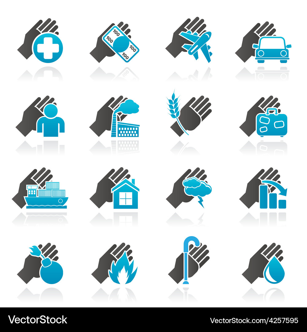 Insurance and risk icons Royalty Free Vector Image