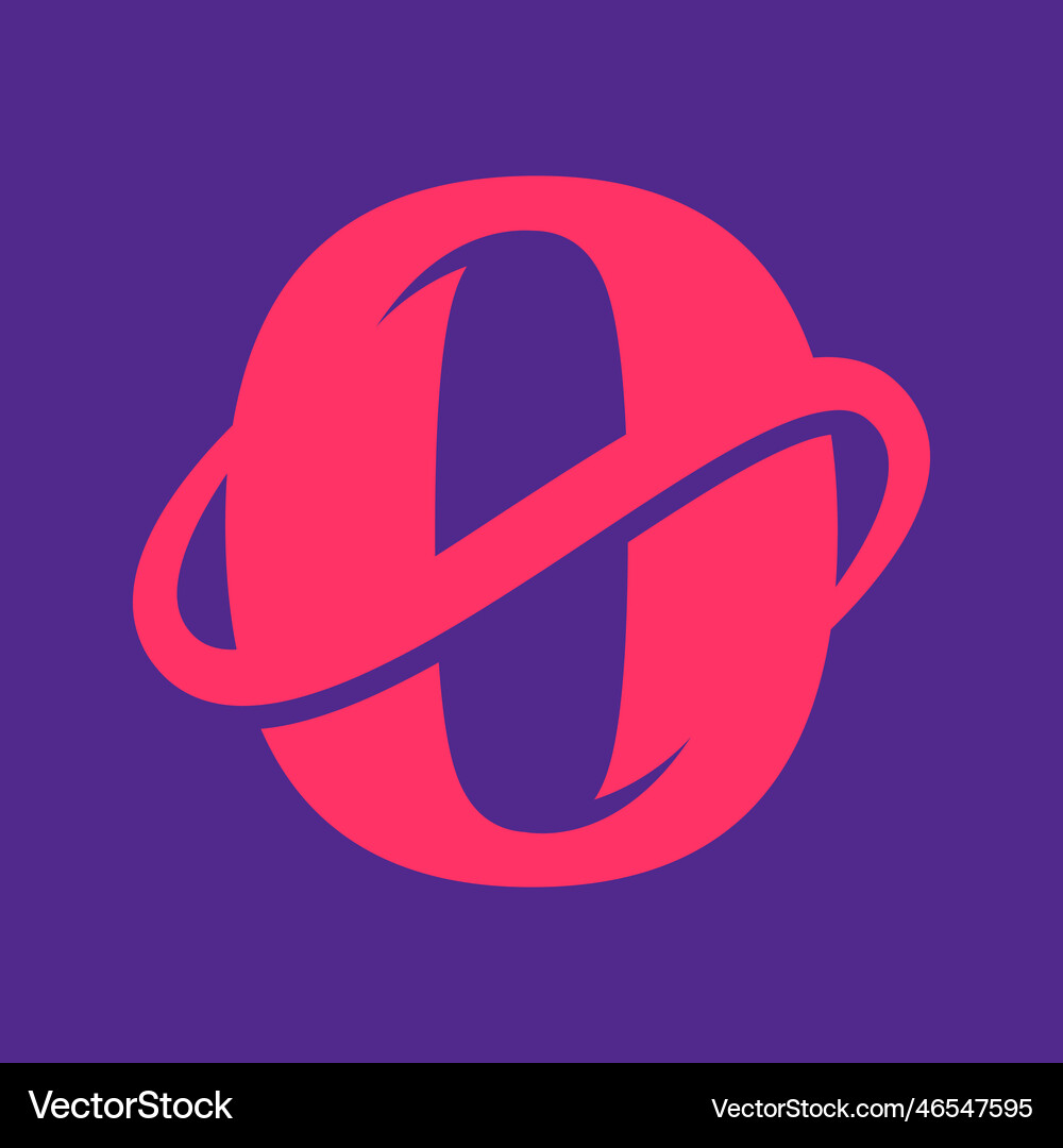 Letter o theta logo icon design image Royalty Free Vector