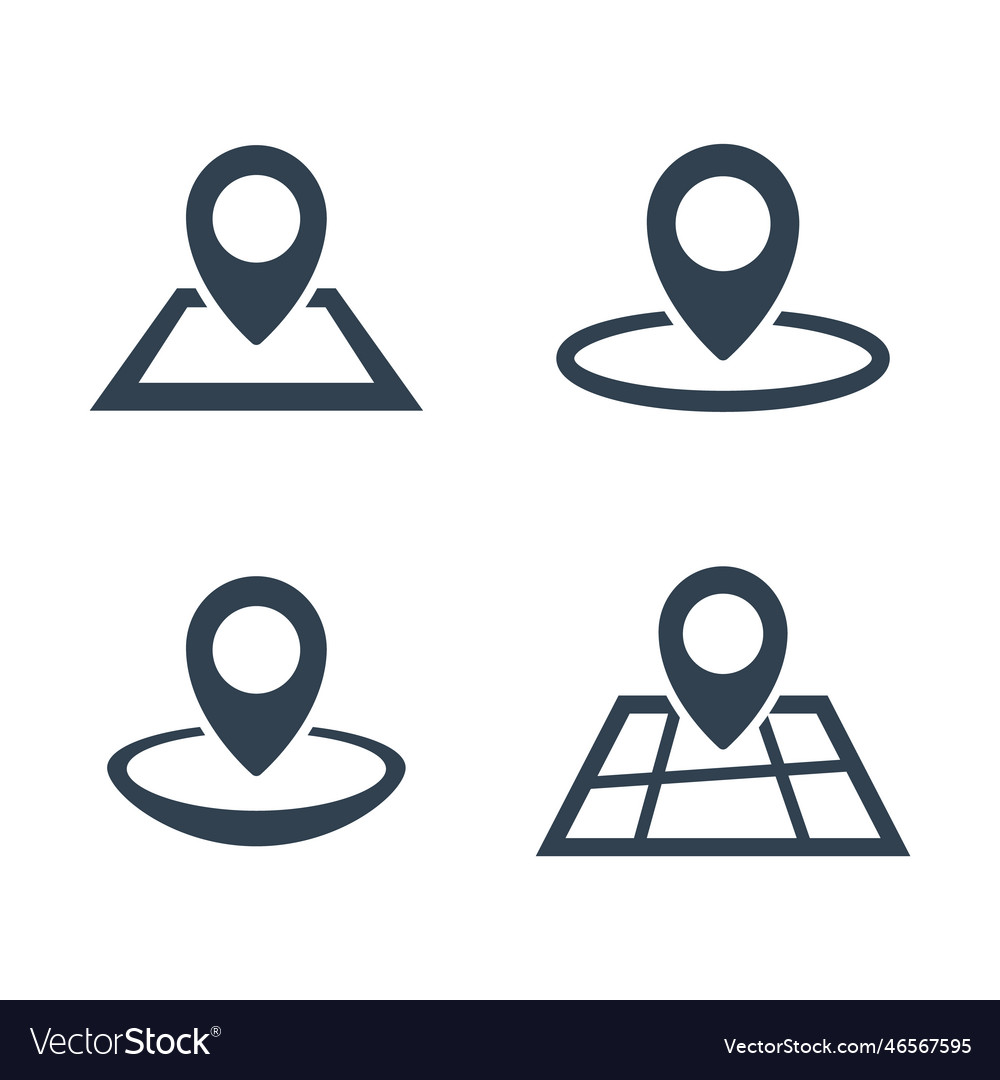 Map pointer flat icon location destination pin Vector Image