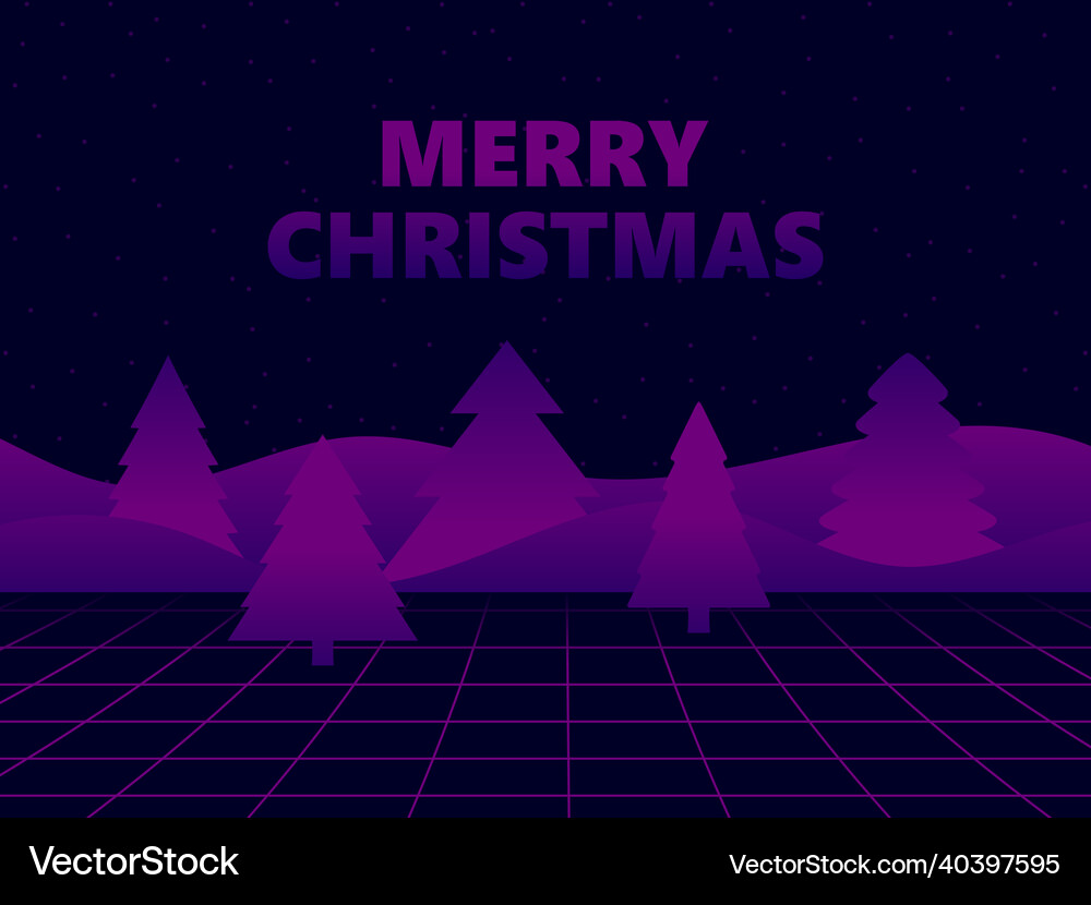 Merry christmas virtual reality with grid Vector Image
