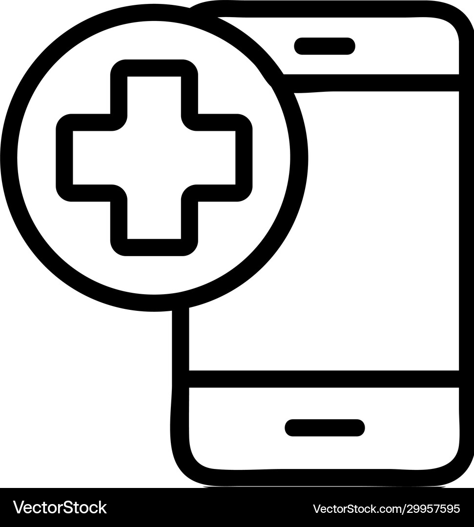 Repair phone icon isolated contour Royalty Free Vector Image