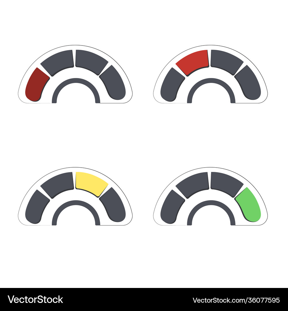 Set credit score bad normal and well Royalty Free Vector