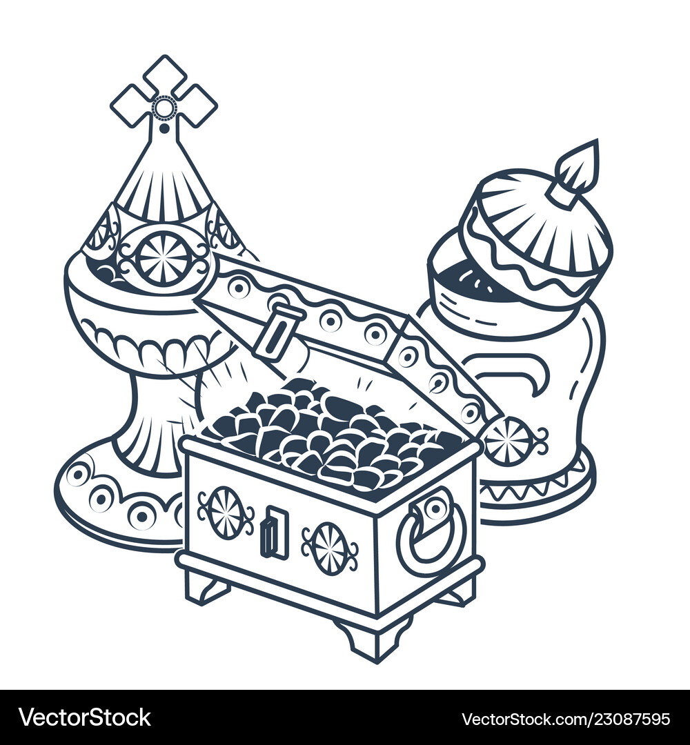 Traditional magi offerings icon white background Vector Image