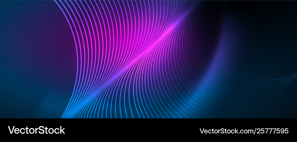 Trendy neon blue abstract design with waves Vector Image
