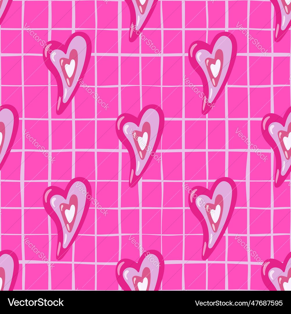 Vintage hearts seamless pattern 14 february Vector Image
