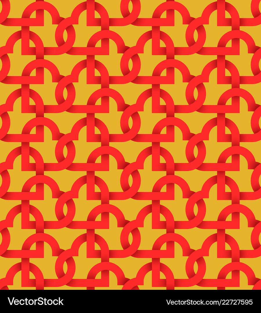 Volumetric seamless pattern of intertwined hearts Vector Image