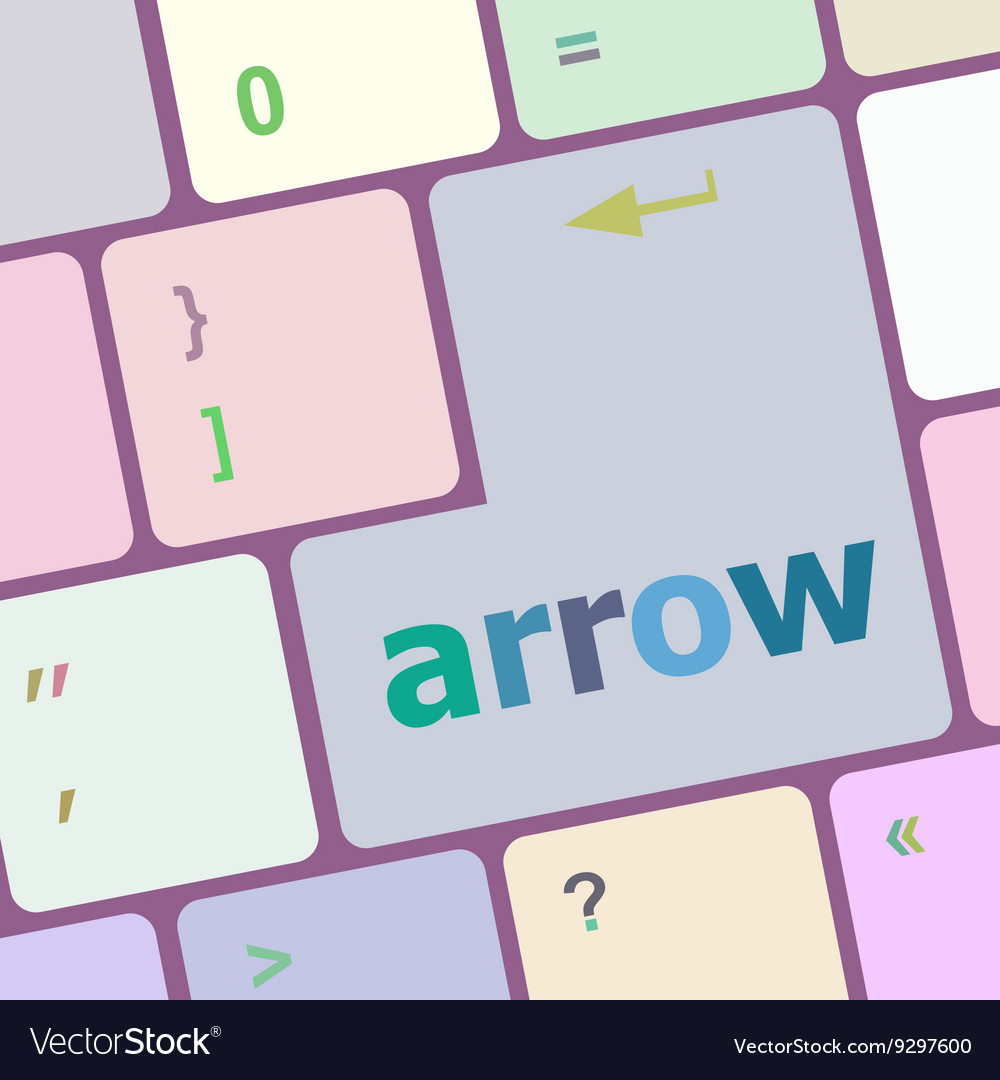 Arrow button on computer keyboard key Royalty Free Vector