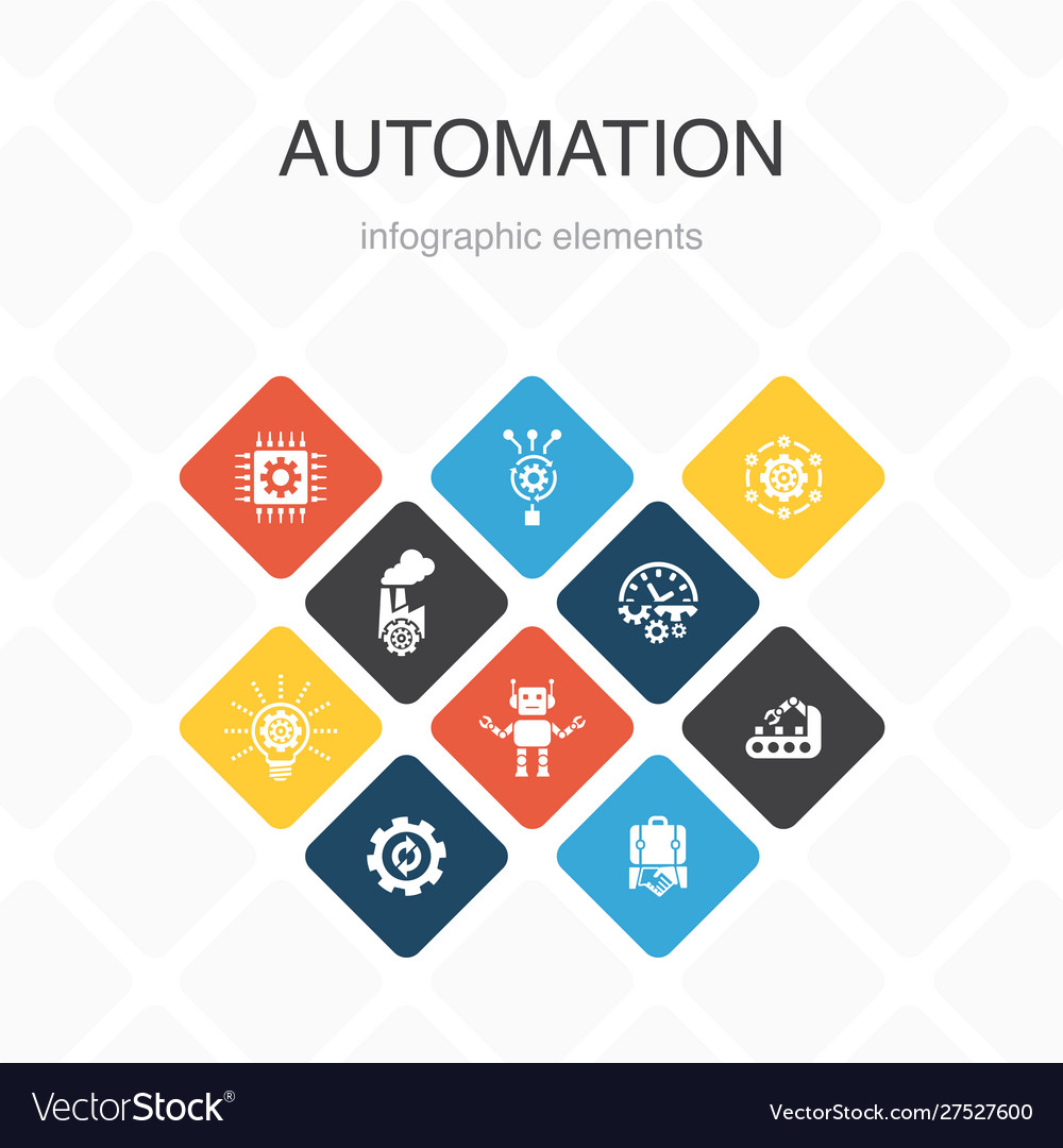 Automation infographic 10 option color design Vector Image