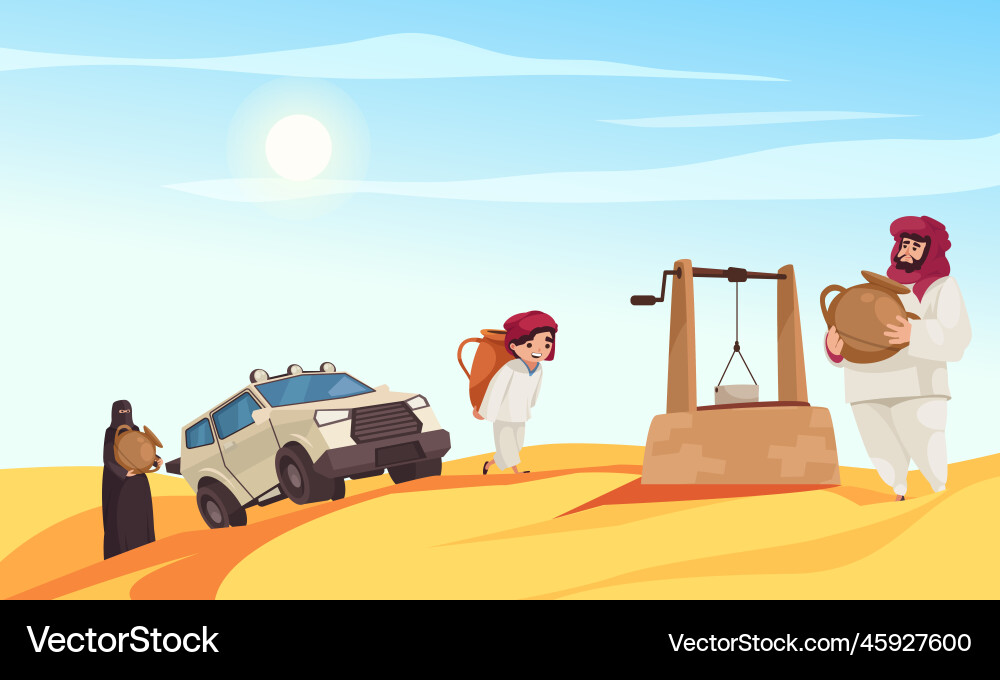Desert cartoon concept Royalty Free Vector Image