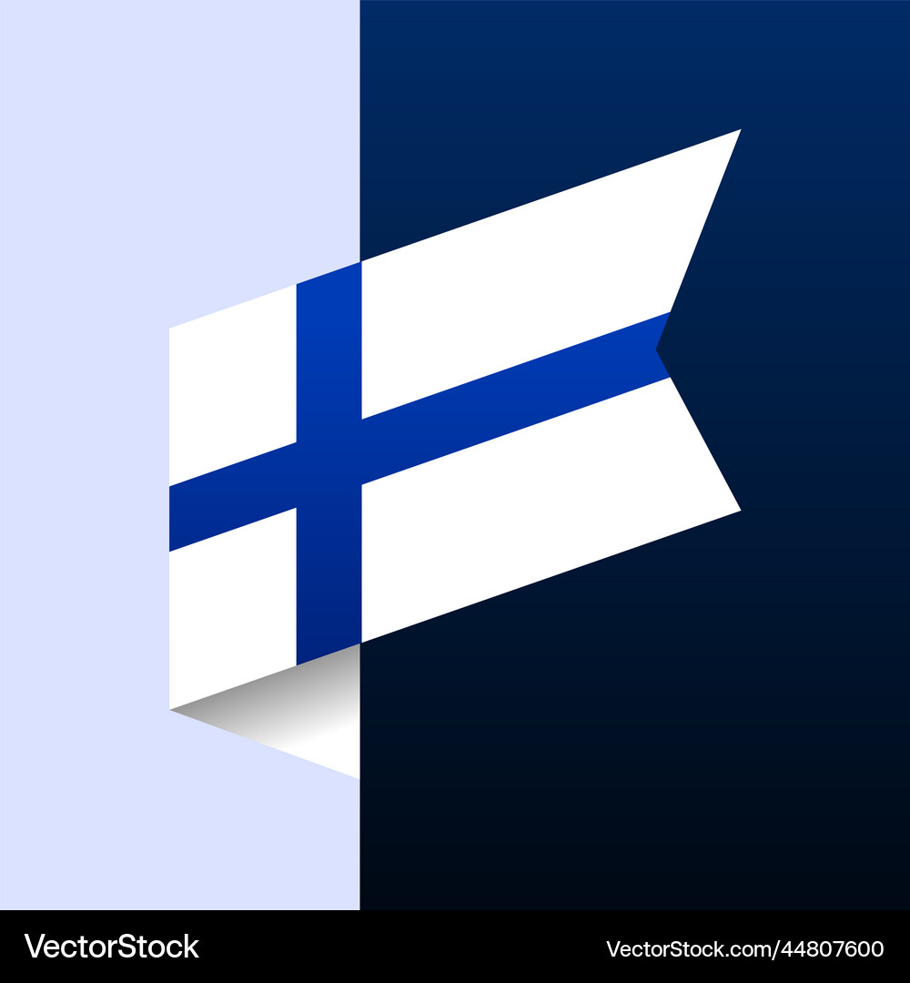 Finland corner flag icon national emblem Vector Image