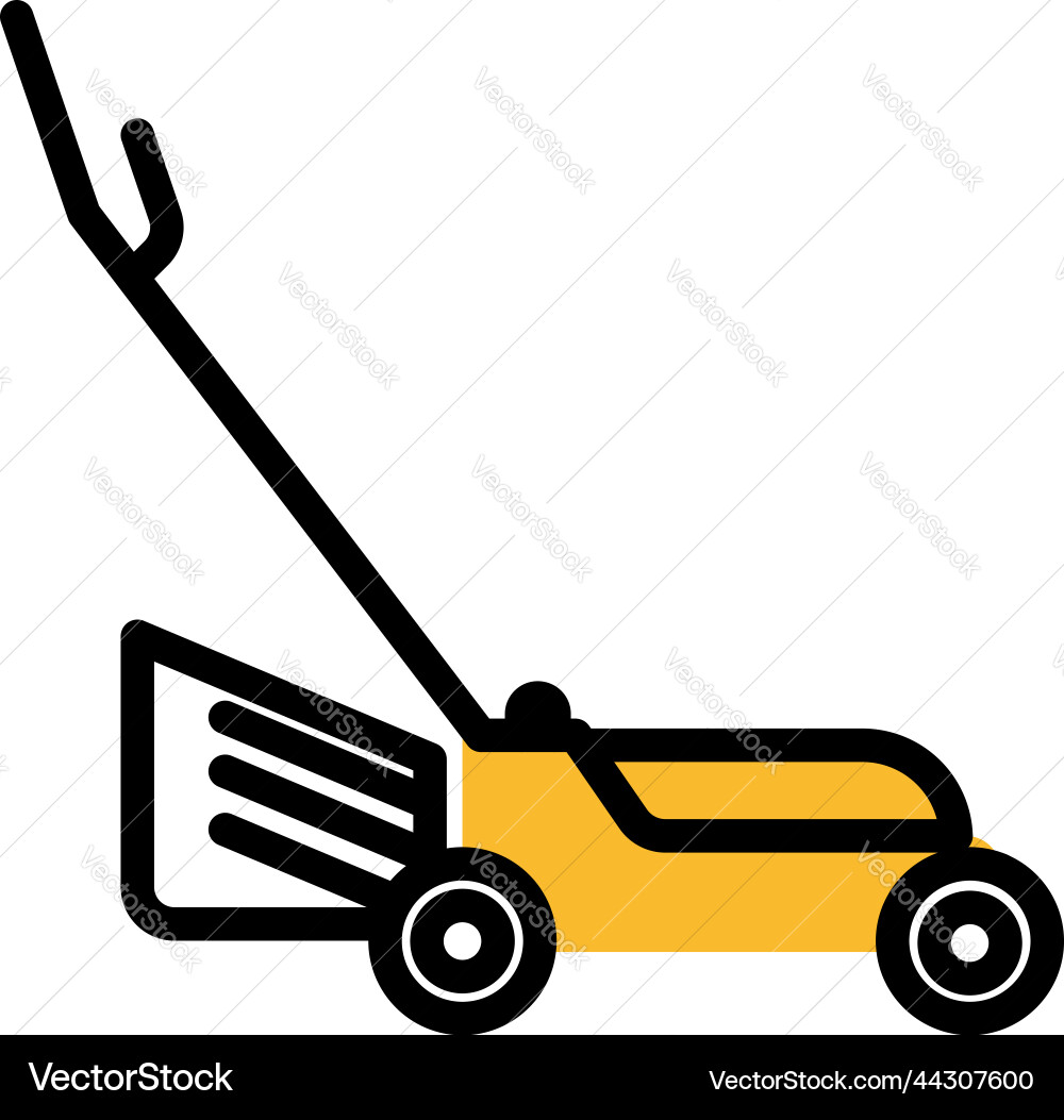Garden lawn mower on a white background Royalty Free Vector