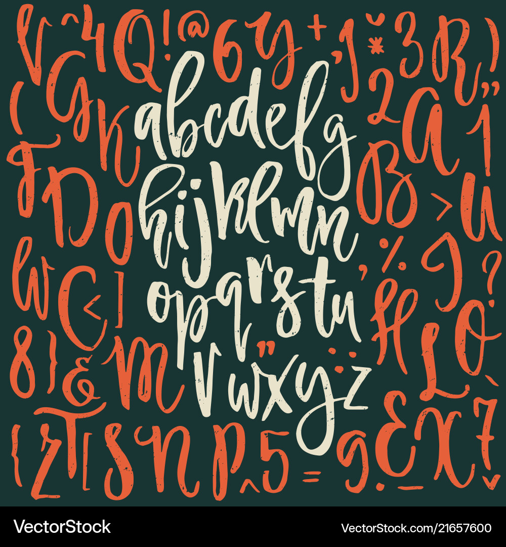 Handdrawn letters and symbols Royalty Free Vector Image
