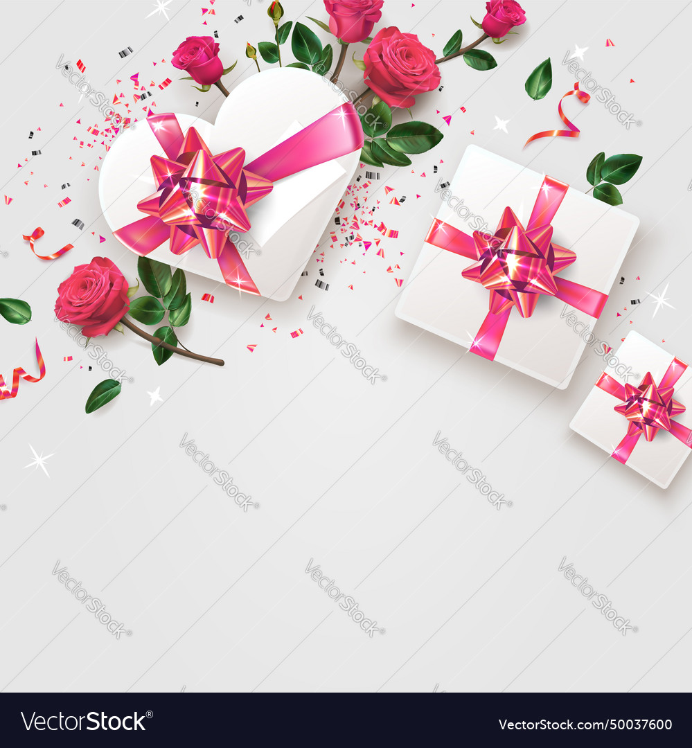 Square valentines day greeting card template Vector Image