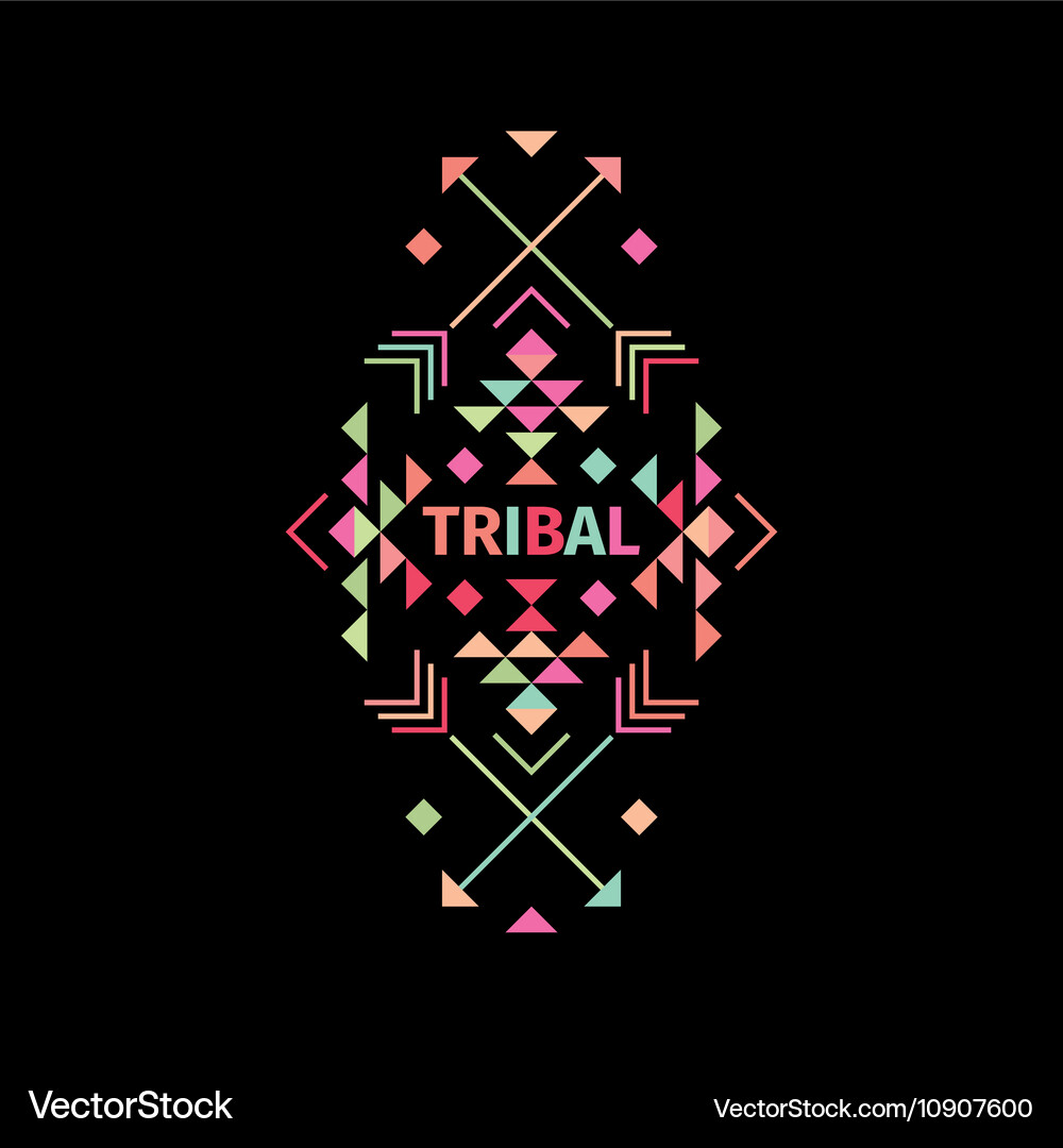 Tribal logo with geometric shapes Royalty Free Vector Image