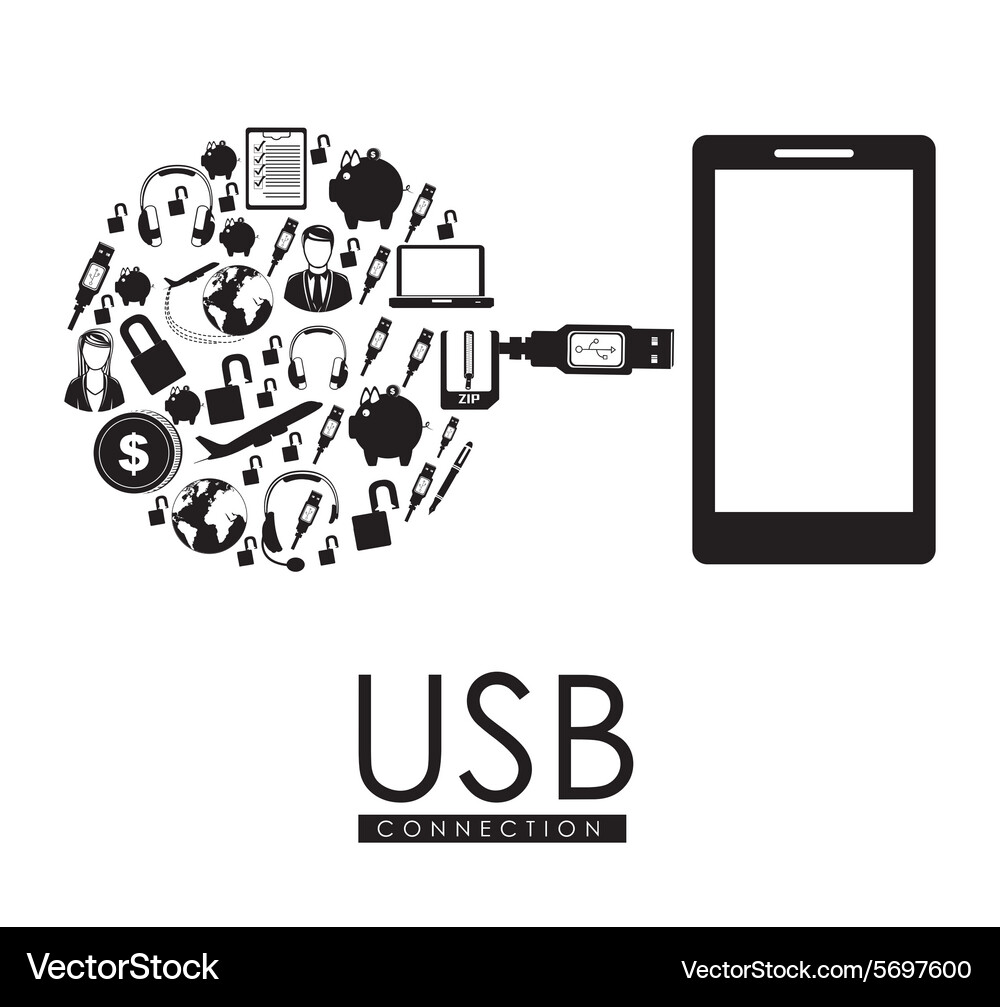 Usb design Royalty Free Vector Image - VectorStock