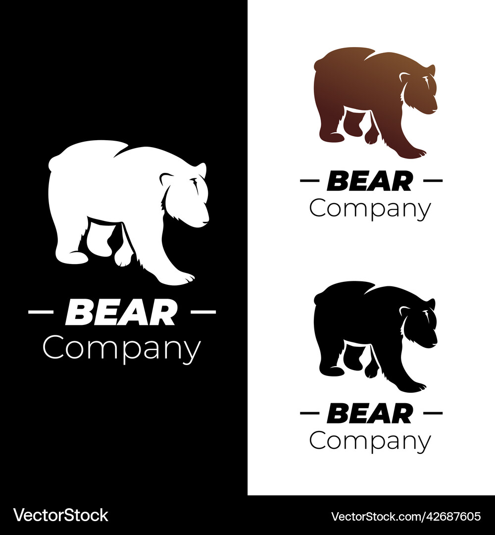 Bear mascot emblems symbols icons logo Royalty Free Vector