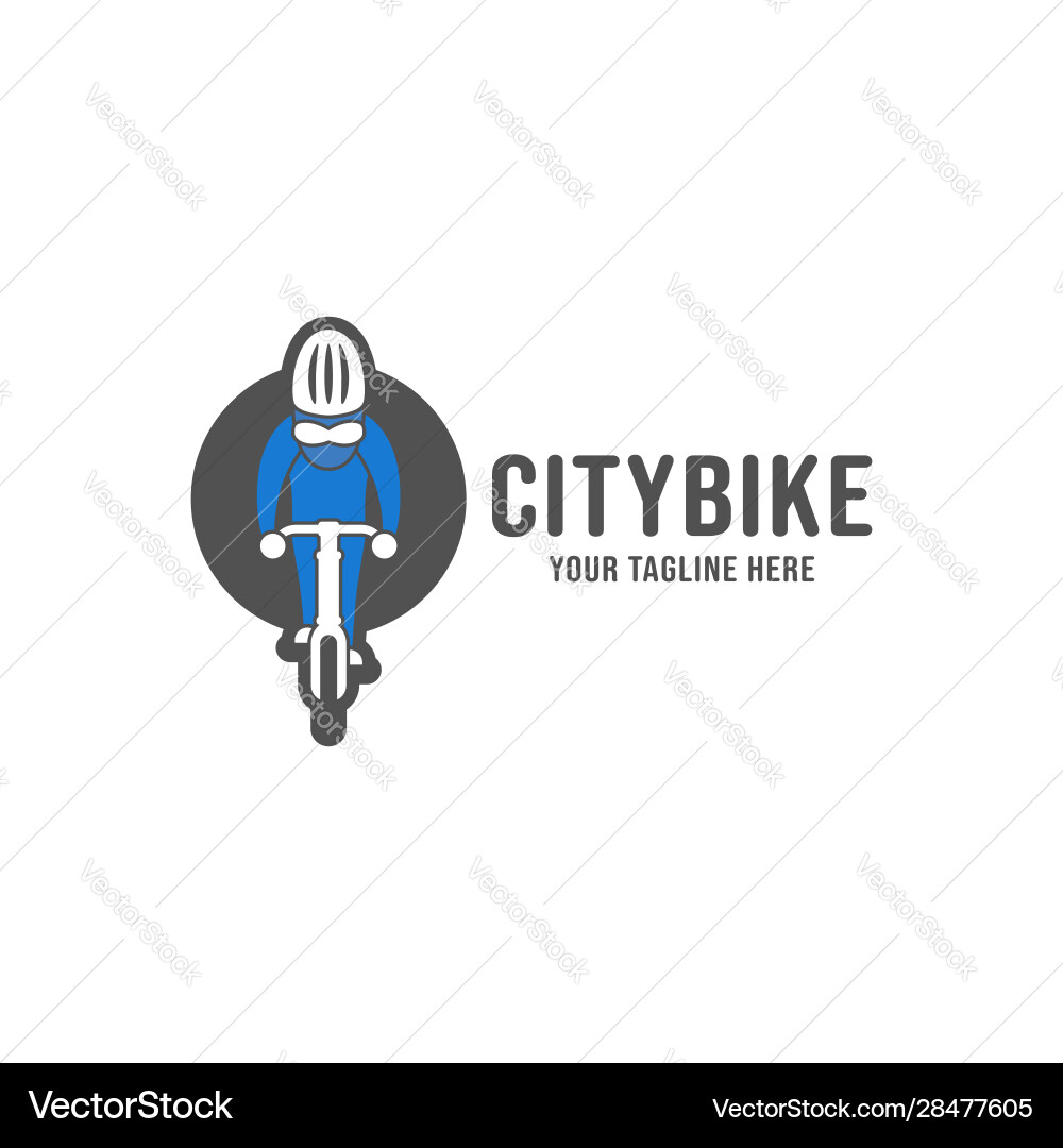 Bicycle enthusiast community logo cyclist Vector Image