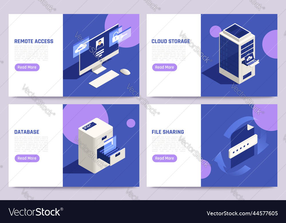 Cloud technology isometric concept Royalty Free Vector Image