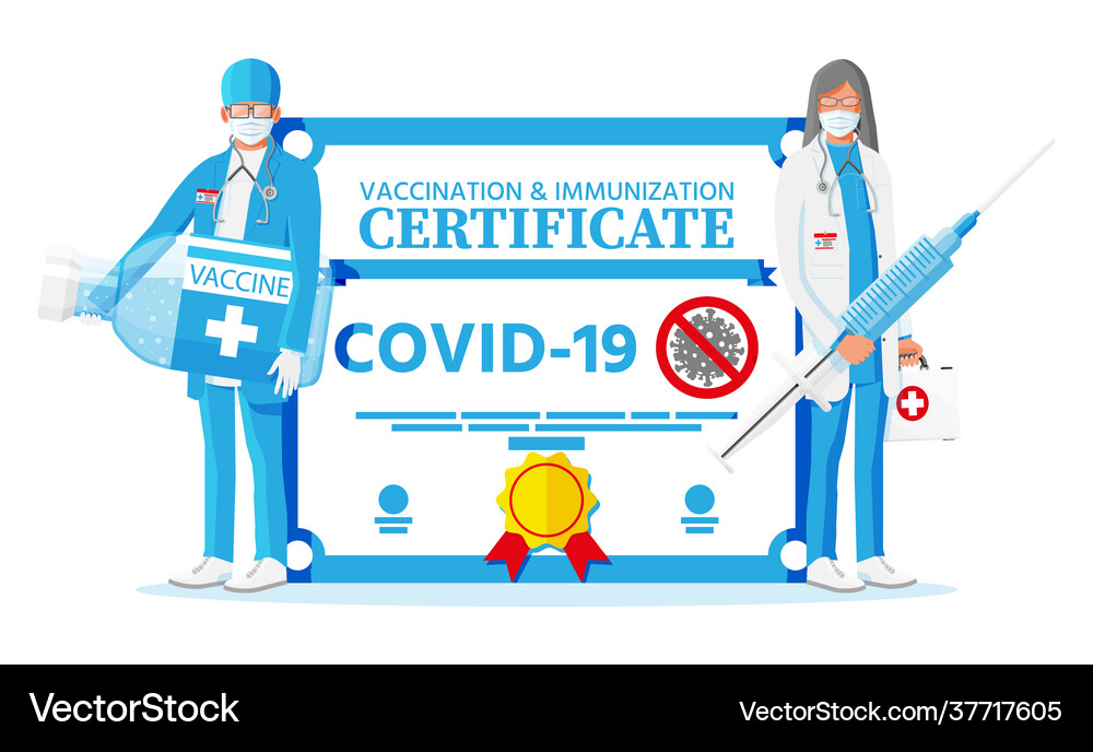 Covid19-19 vaccination passport Royalty Free Vector Image