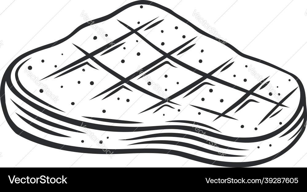 Grilled meat steak outline icon Royalty Free Vector Image