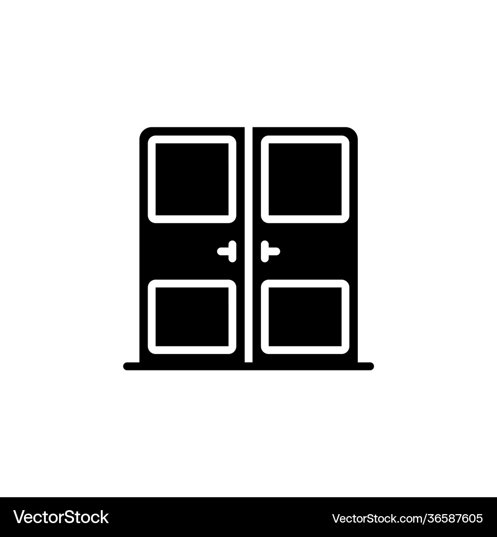 Home door icon in logotype Royalty Free Vector Image