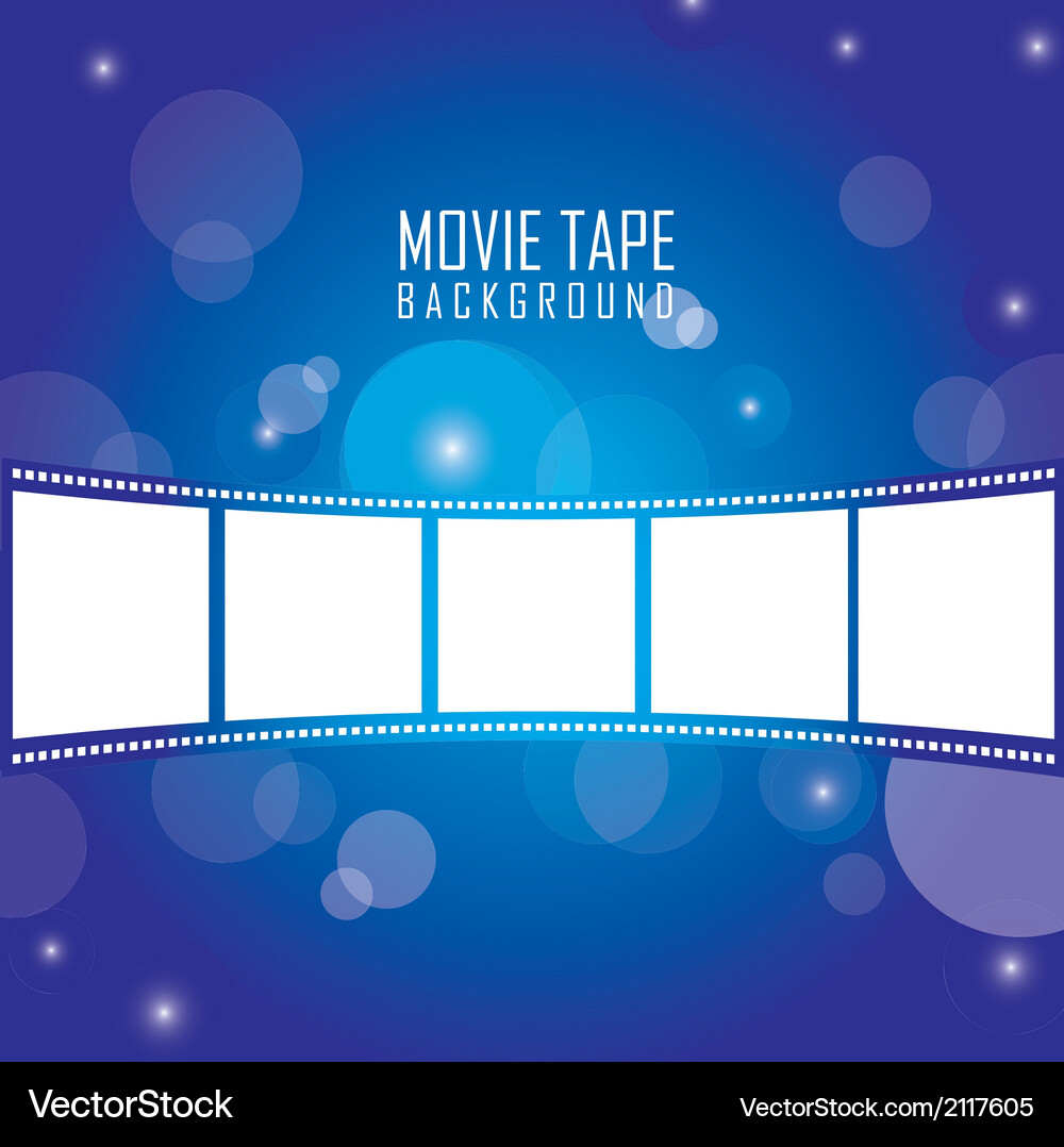 Movie tape over blue background Royalty Free Vector Image