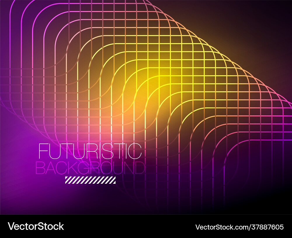 Neon color square shape lines abstract background Vector Image