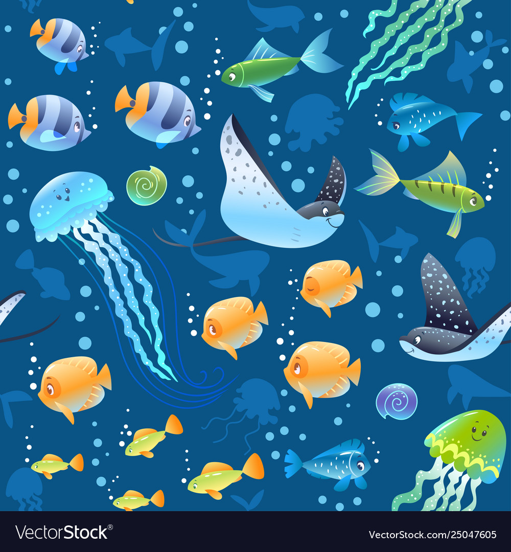 Ocean pattern Royalty Free Vector Image - VectorStock