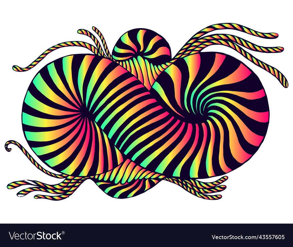 Psychedelic spiral visual art pattern bright Vector Image