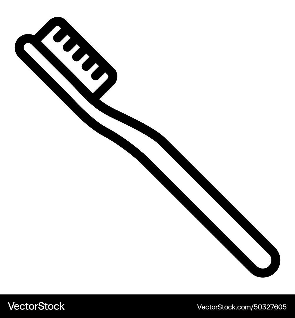 Toothbrush flat icon isolated on white background Vector Image