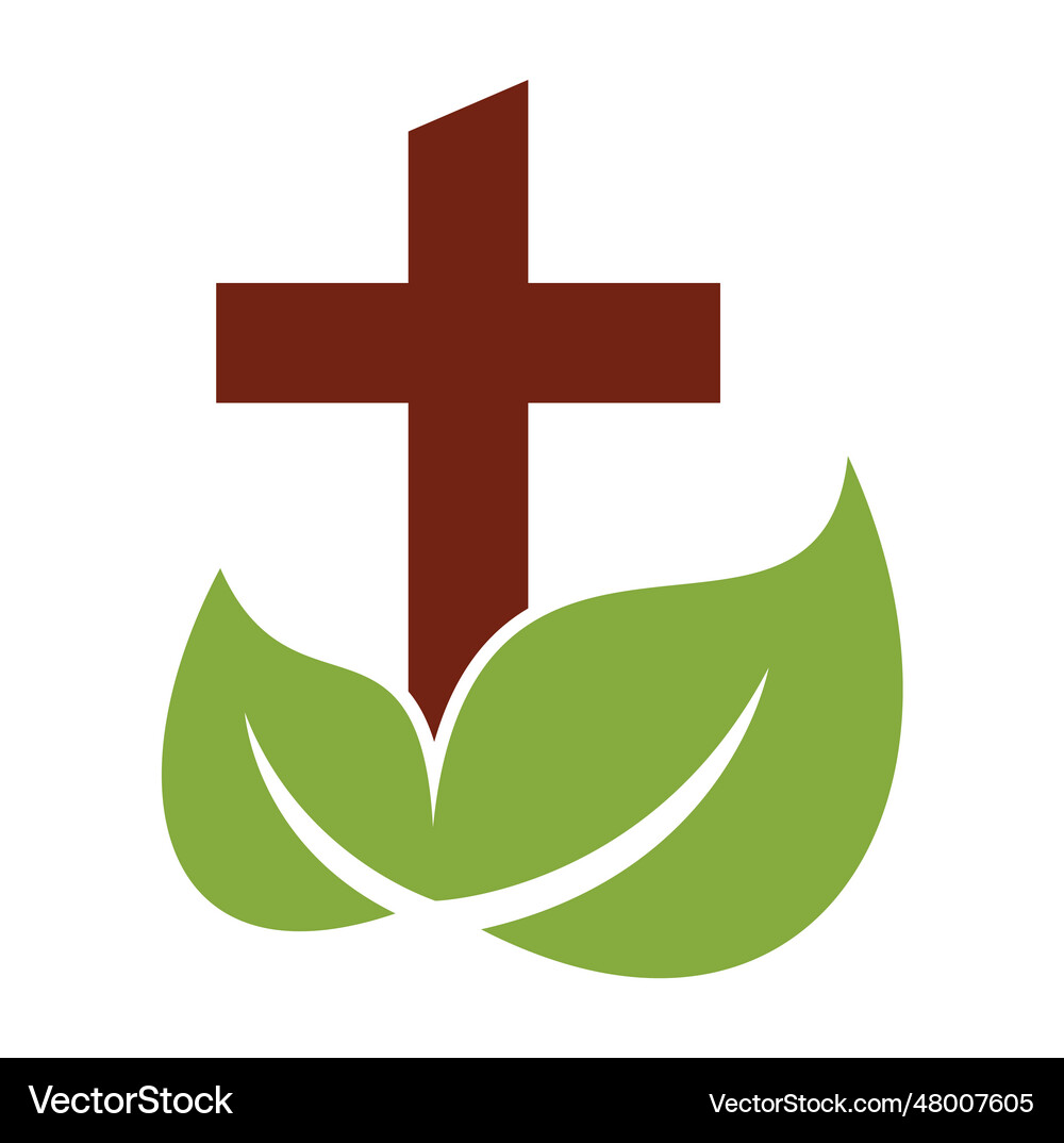 Tree religious cross symbol icon design cross Vector Image