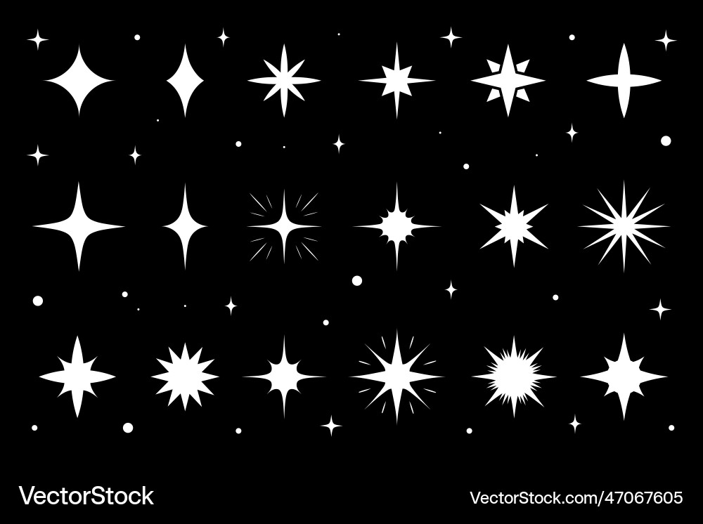 Twinkle star sparkle star burst and star flash Vector Image