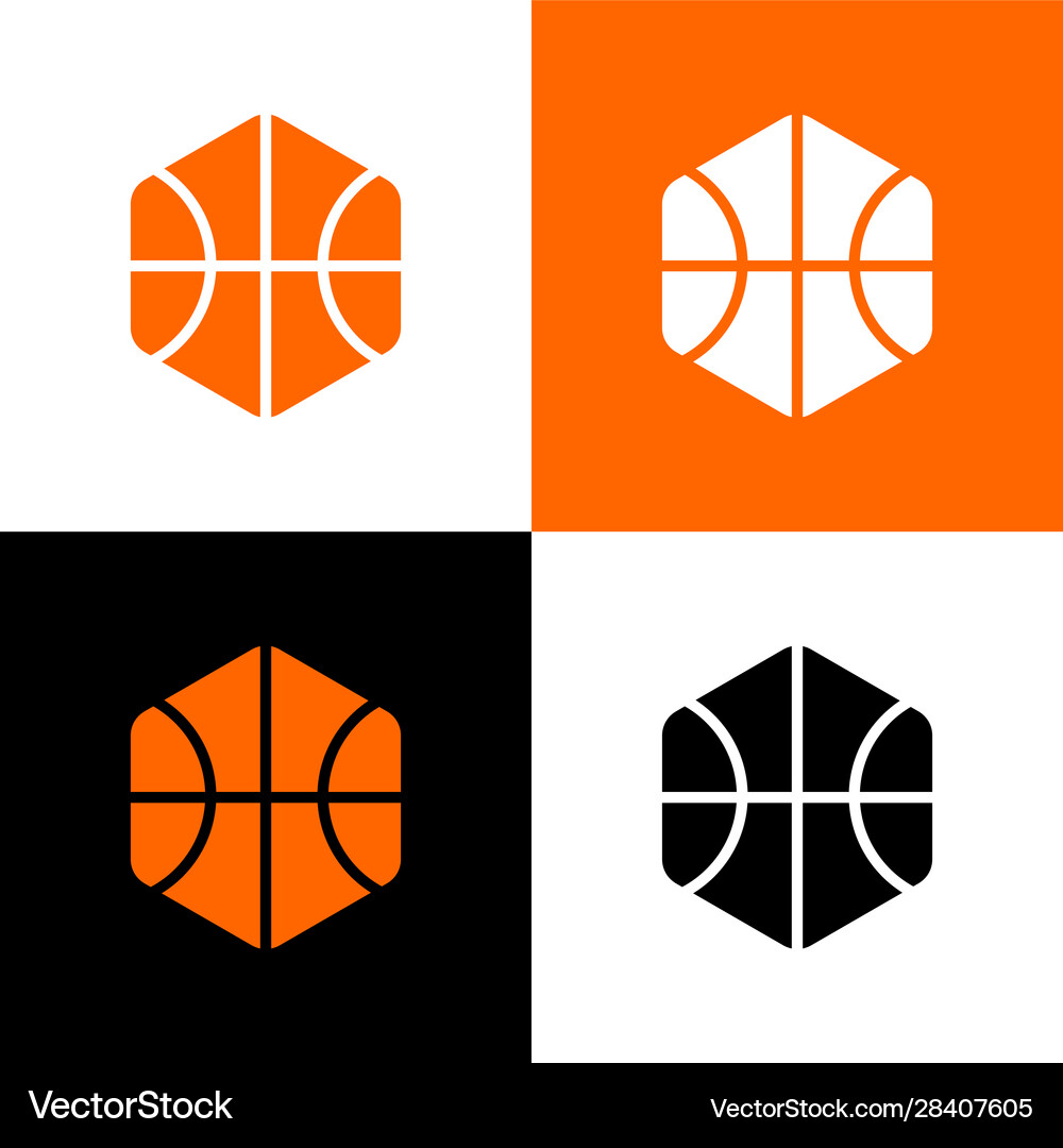 Unique basketball ball logo icon editable Vector Image