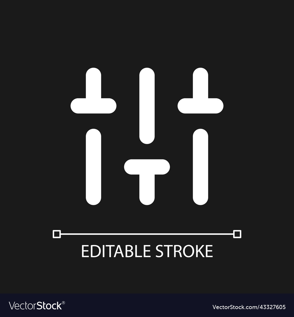Vertical adjustment pixel perfect white linear ui Vector Image Vertical adjustment pixel perfect white linear ui Vector Image