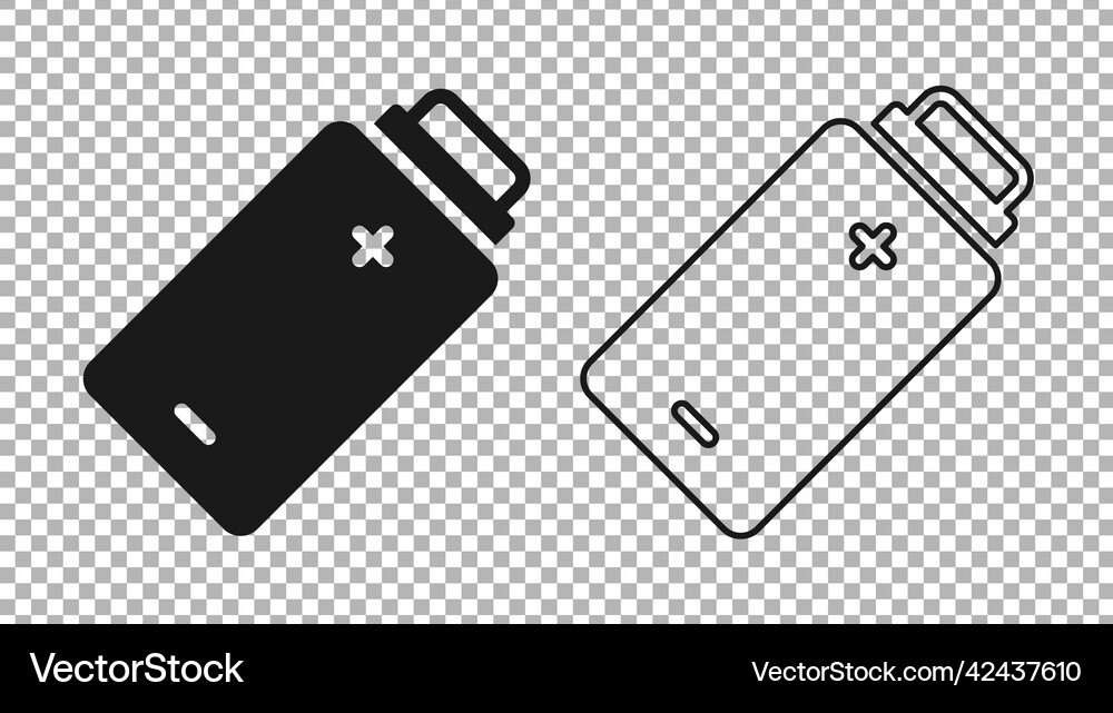 Black battery charge level indicator icon isolated