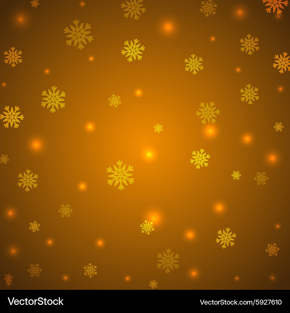 Christmas yellow background with snowflakes Vector Image