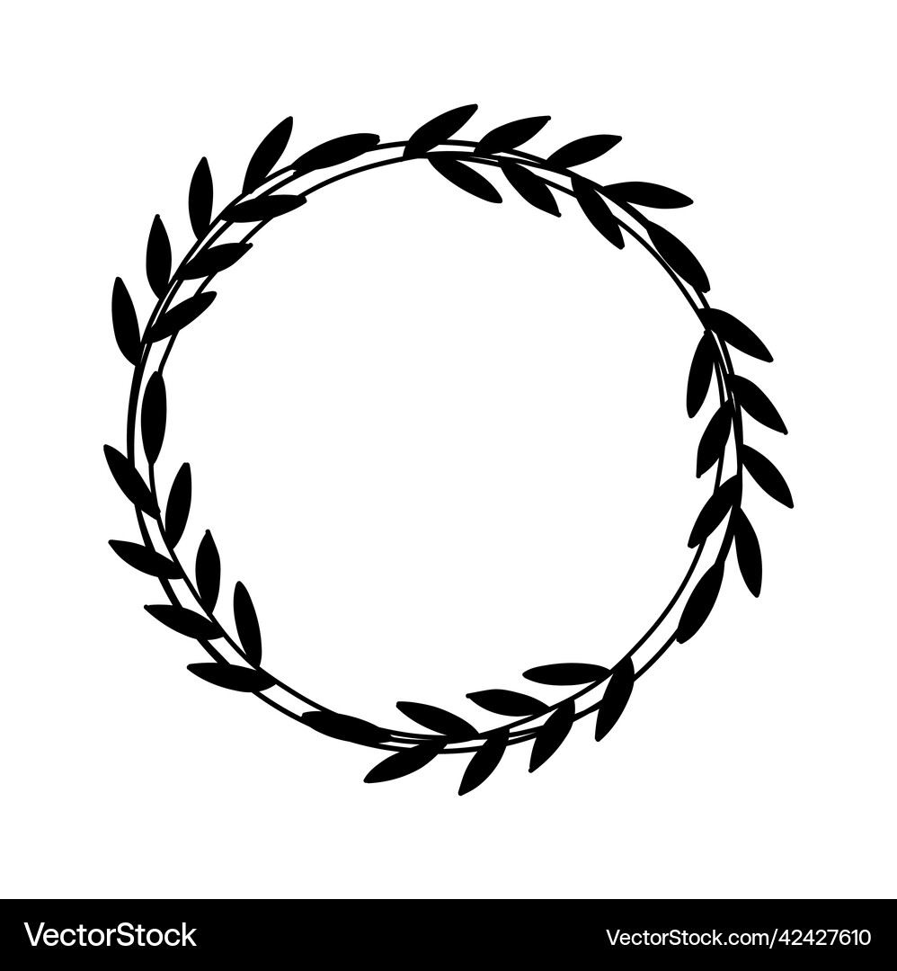 Circle floral wreath wedding round botanical Vector Image
