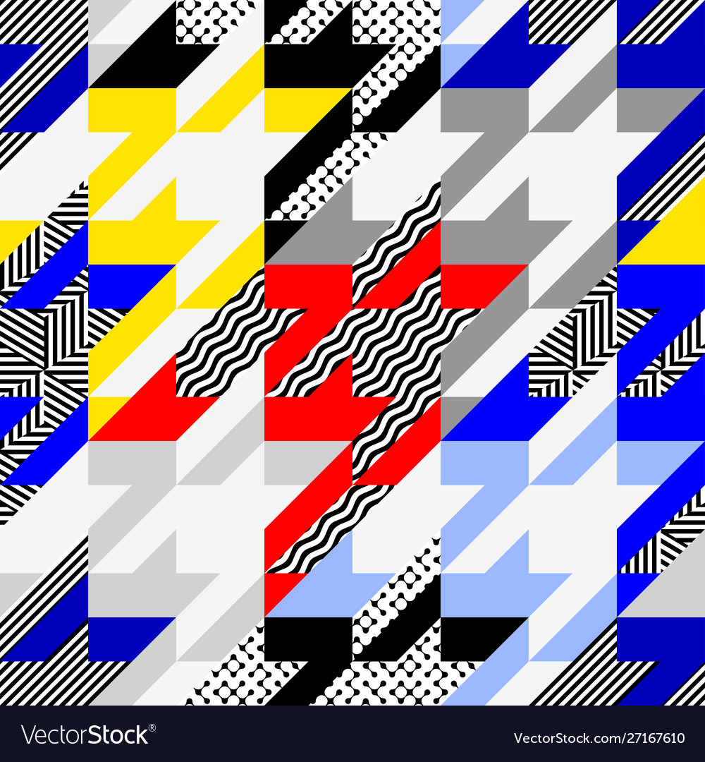 Classic hounds-tooth pattern in a patchwork Vector Image