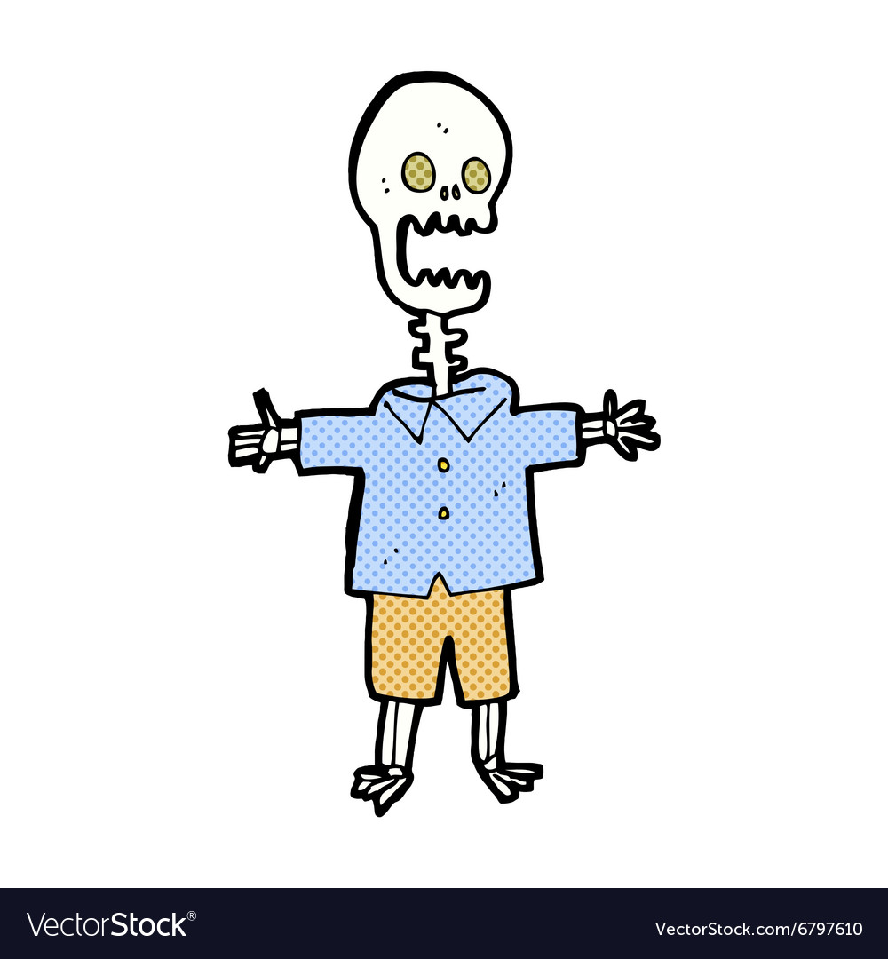 Comic cartoon skeleton Royalty Free Vector Image