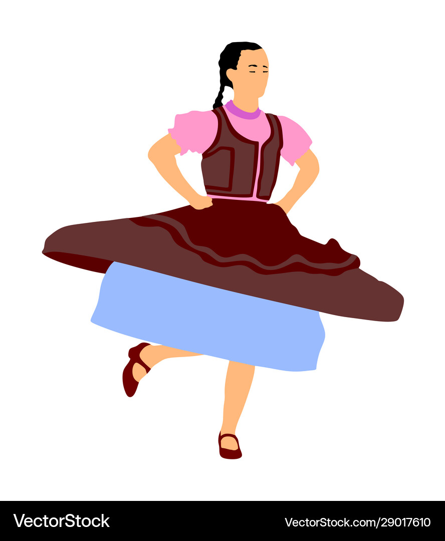 Csardas dancer girl folklore hungary traditional Vector Image