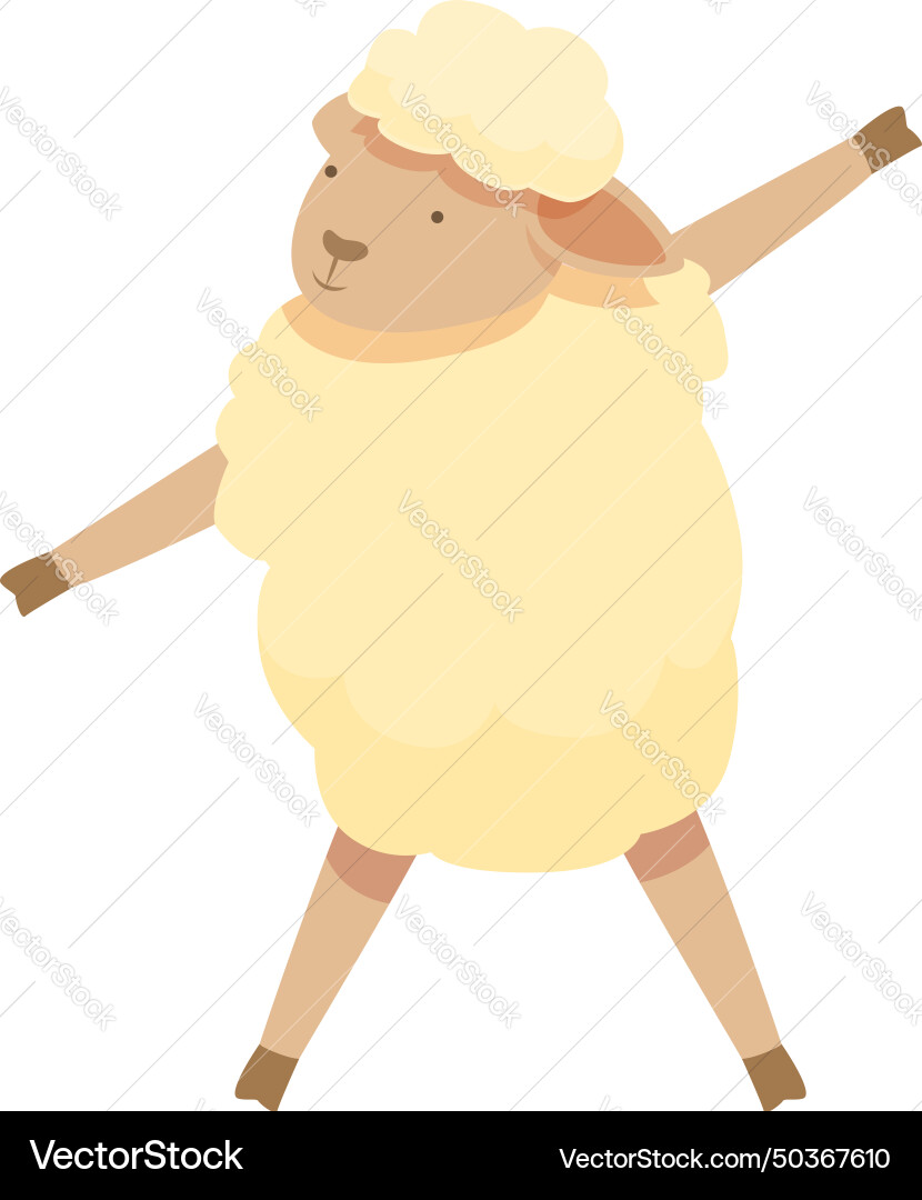 Dancing lamb icon cartoon farm sheep Royalty Free Vector