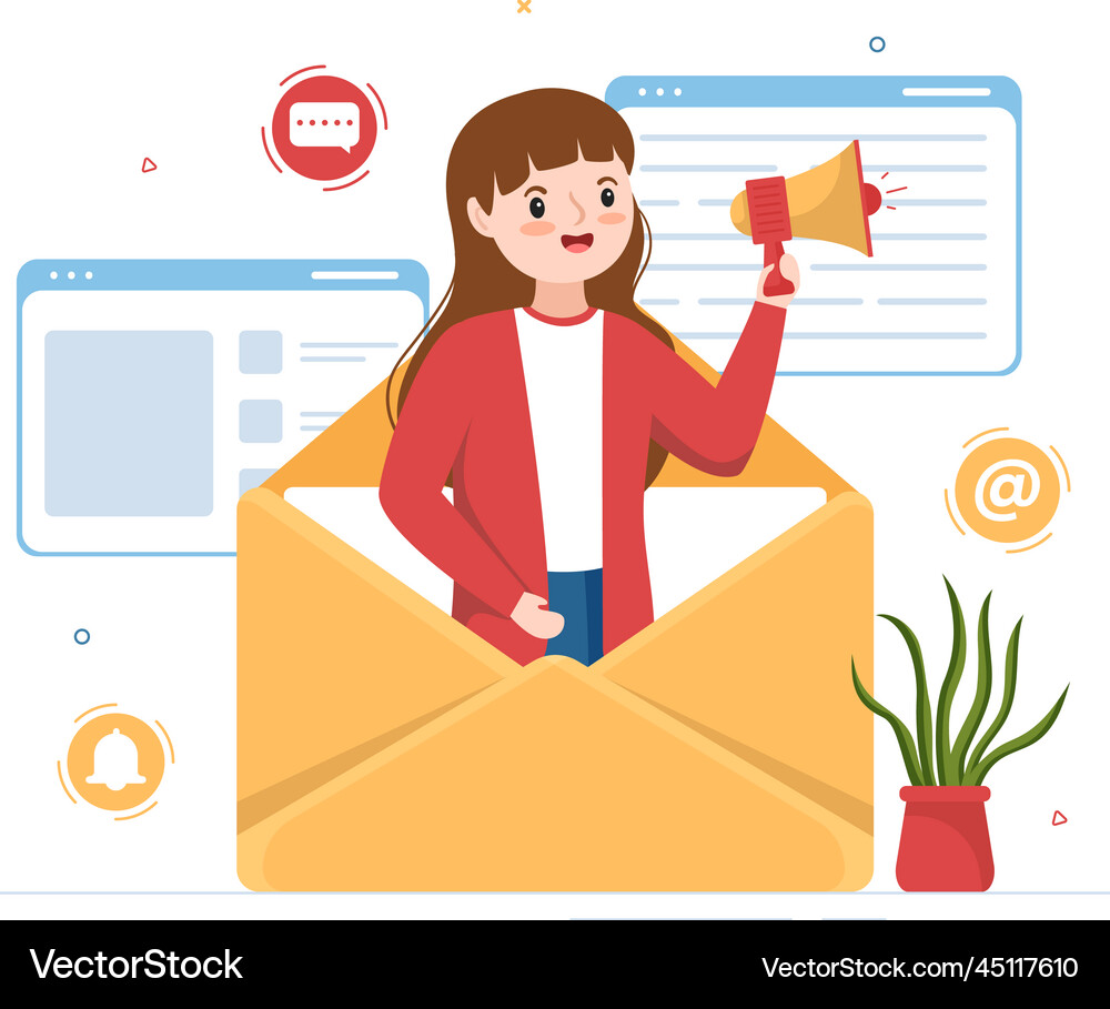 Email service with correspondence delivery Vector Image