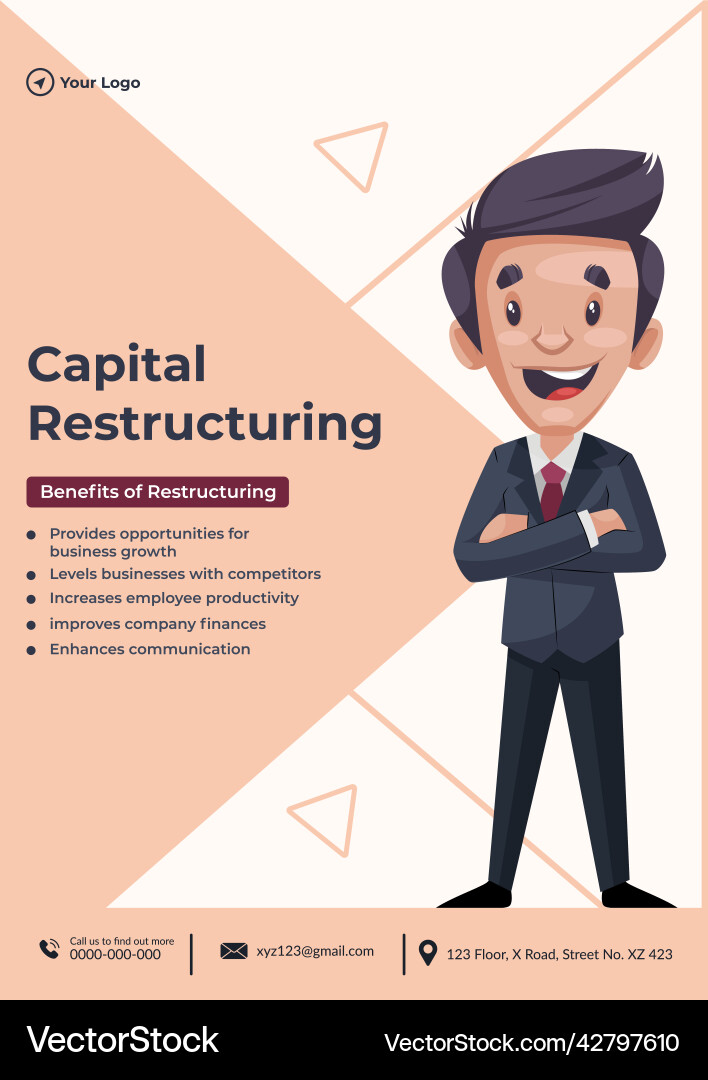 Flyer design of capital restructuring Royalty Free Vector
