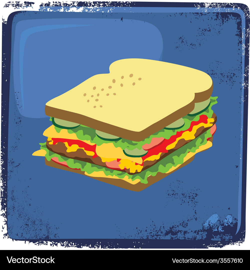 Food and drink theme sandwich Royalty Free Vector Image