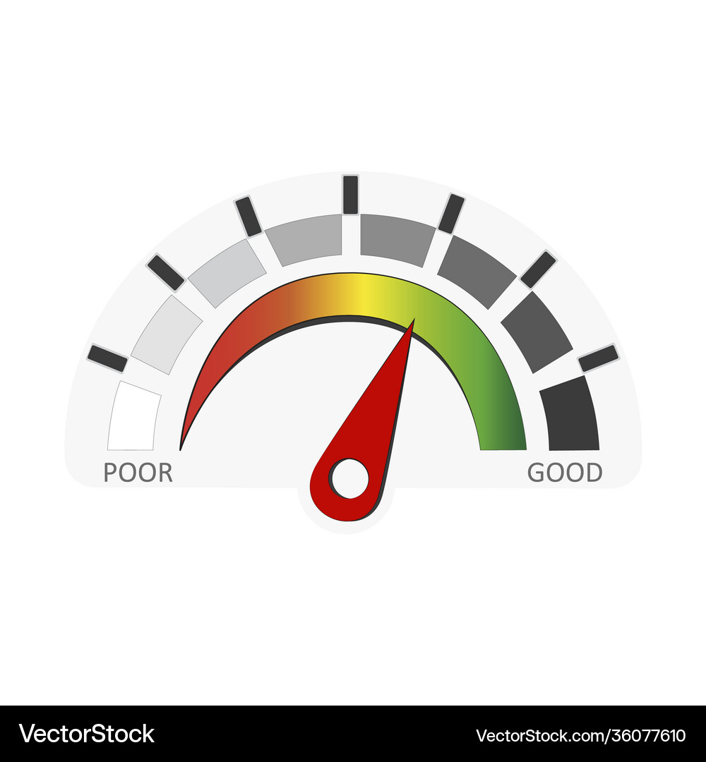 Level dial credit arrow score isolated on white Vector Image