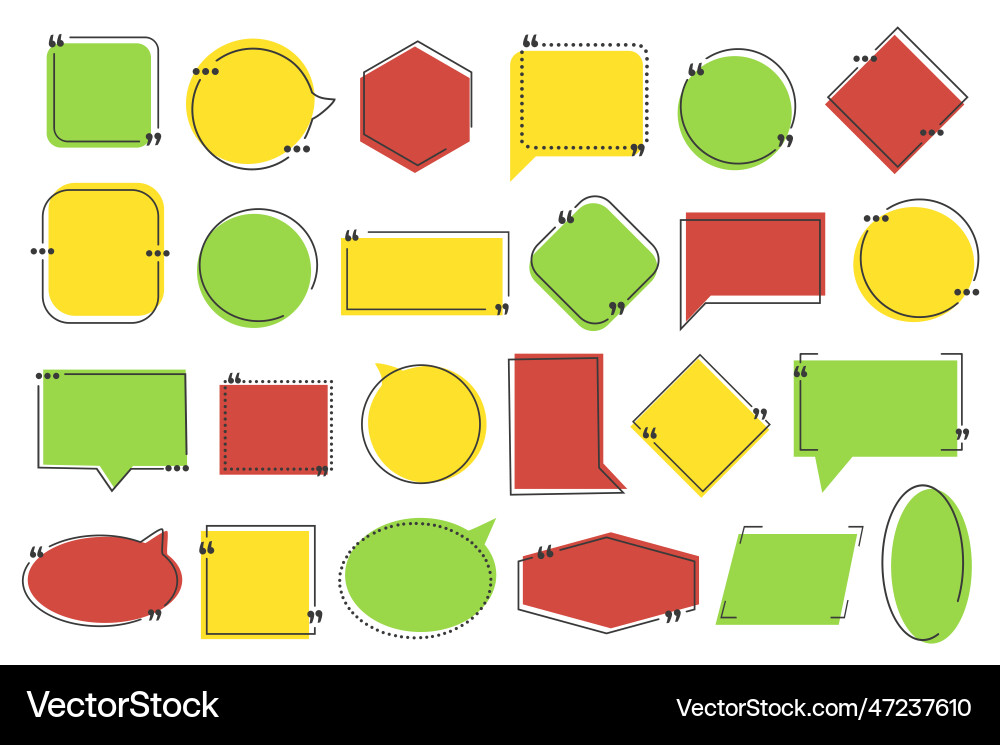Quote bubbles mega set graphic elements in flat Vector Image