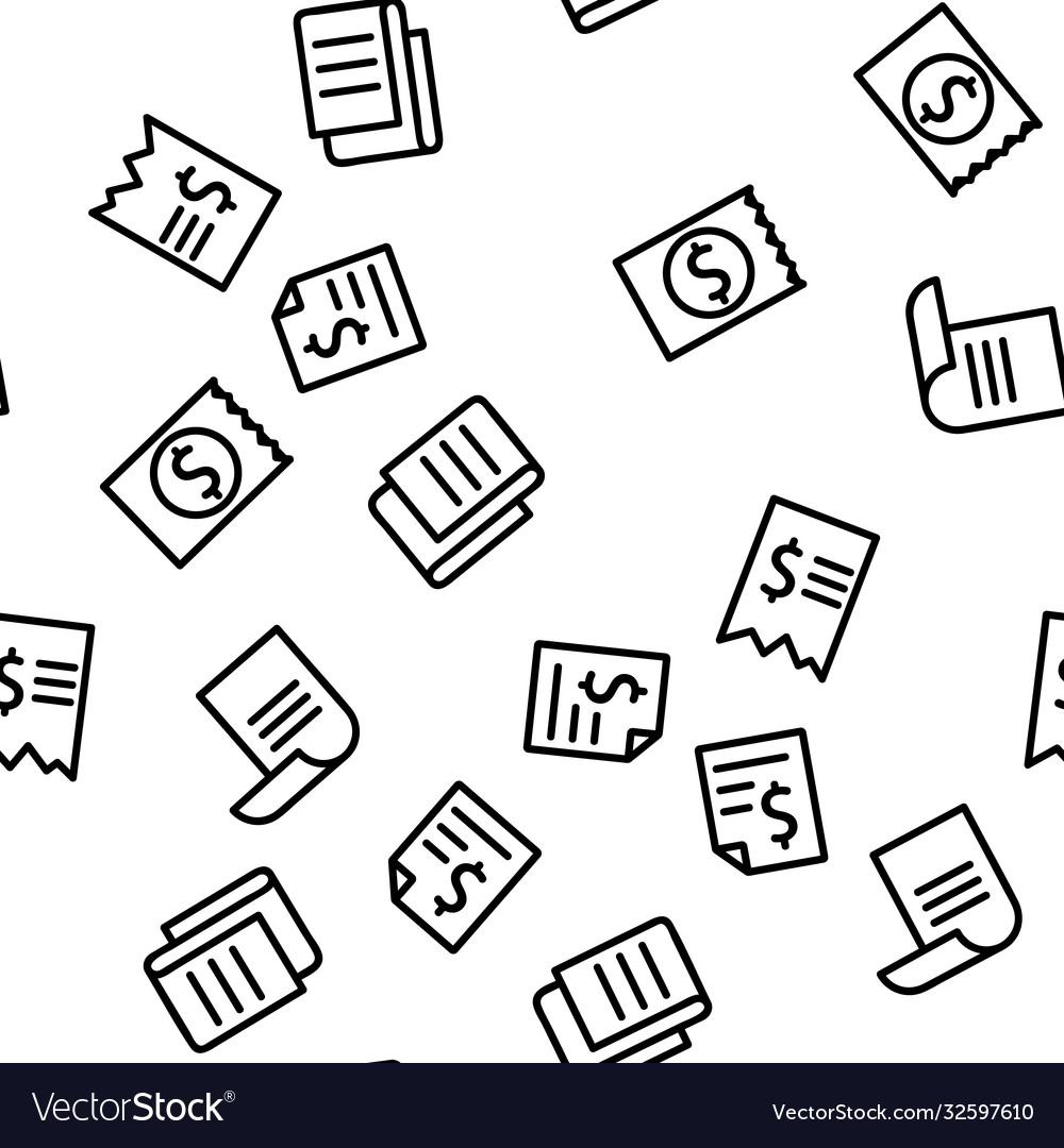 Receipt bill seamless pattern Royalty Free Vector Image