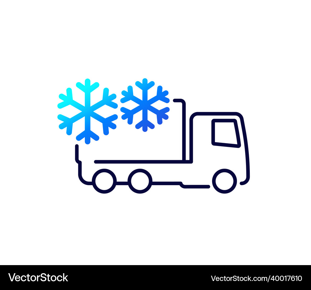 Refrigerated truck icon on white Royalty Free Vector Image