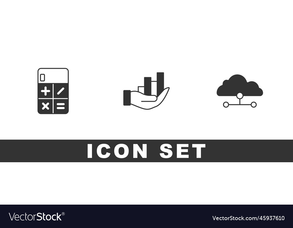 Set calculator pie chart infographic and network Vector Image Set calculator pie chart infographic and network Vector Image