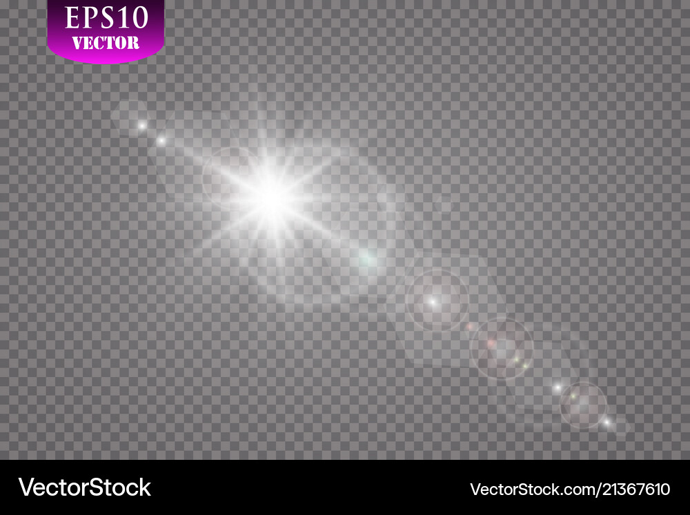 Transparentes Sonnenlicht Speziallinsen-Flack Vektorbild